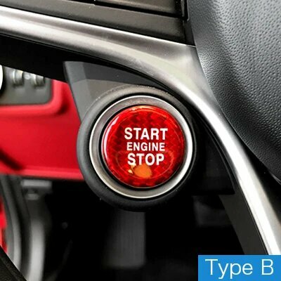 Настоящее твердое углеродное волокно для Alfa Romeo 147 156 159 Giulia Stelvio, аксессуары, кнопка запуска двигателя автомобиля, кнопка запуска и остановки, наклейка зажигания Carbon Fiber Red