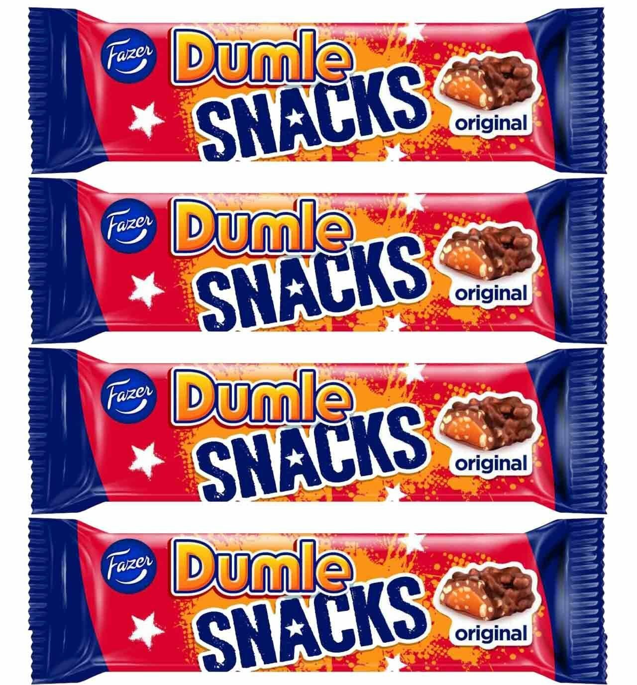 Шоколадный батончик Fazer Dumle Snacks (Финляндия) 40 гр. х 4 шт.