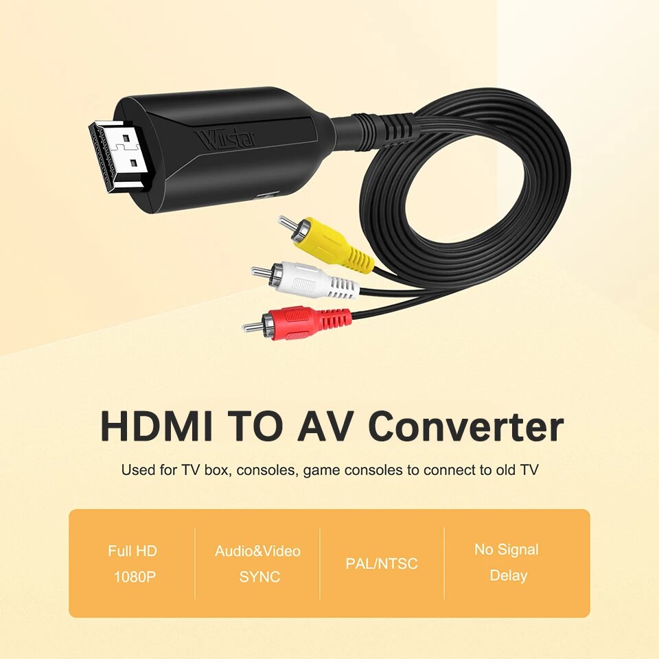 Wiistar HDMI в RCA AV адаптер 1080P