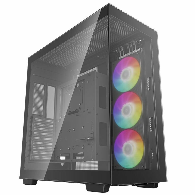 Корпус Deepcool CH780 без БП, боковое окно (закаленное стекло), 3xARGB LED 140мм, черный, E-ATX