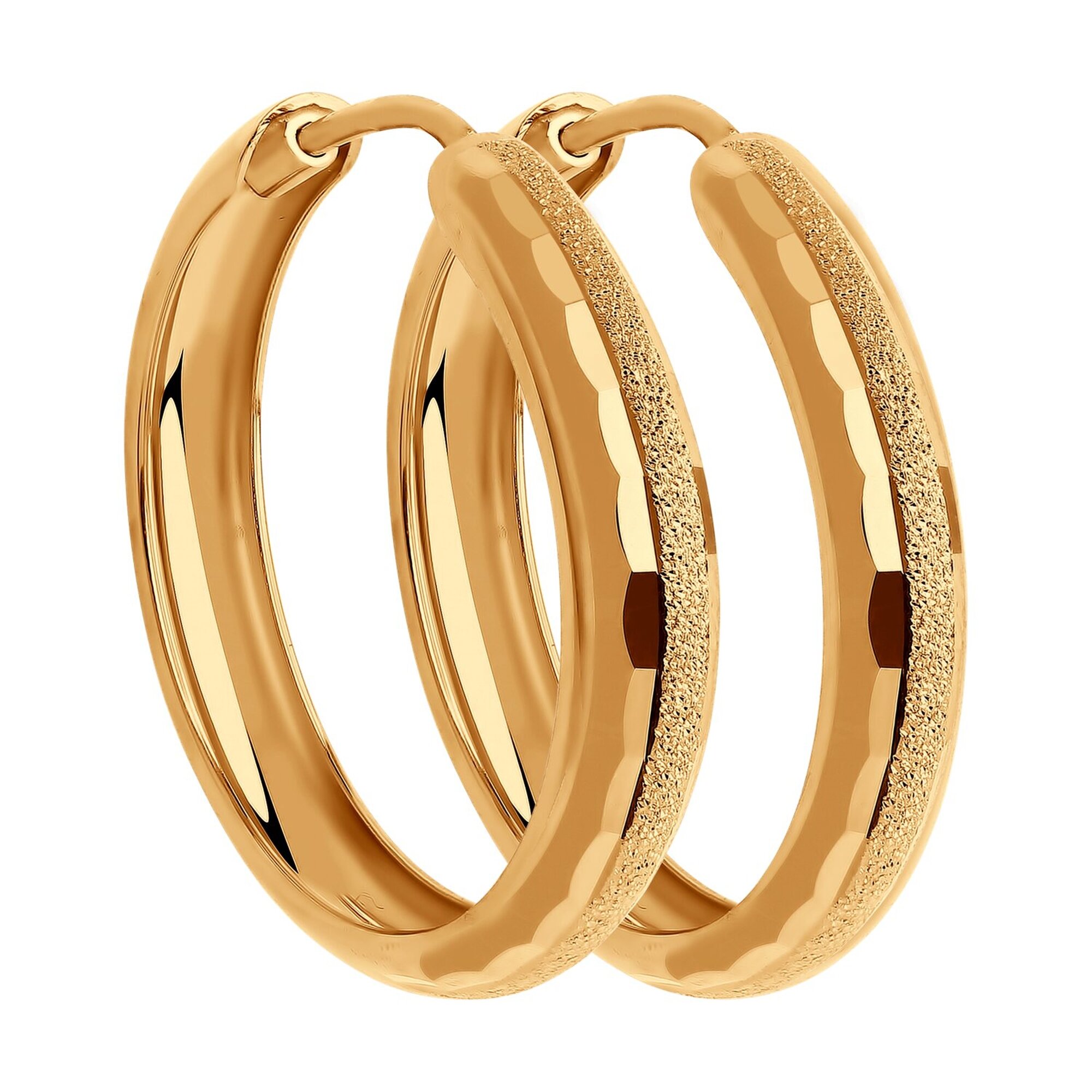 Серьги конго, красное золото, 585 проба