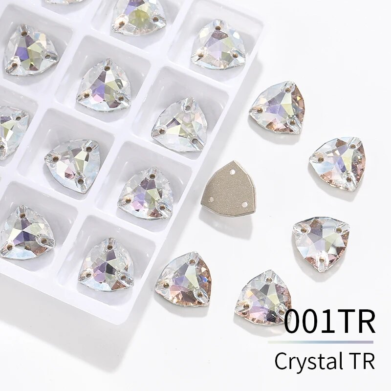 Кристаллы стразы треугольные 12x12mm Crystal 001TR 28шт