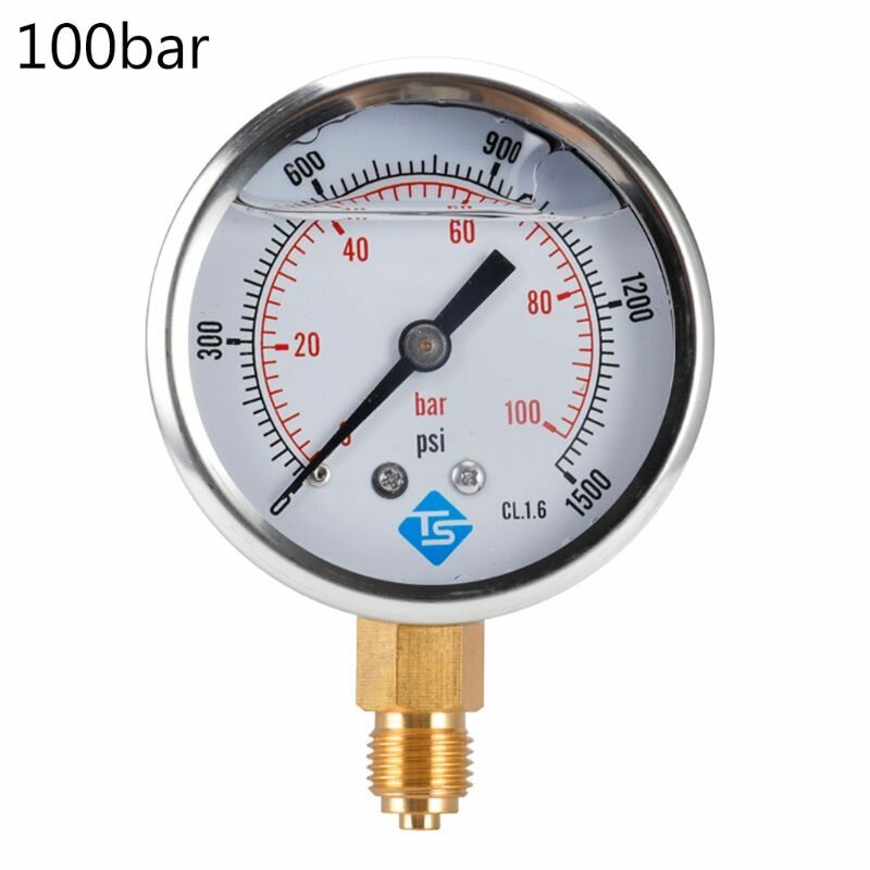 Двойная шкала манометра с циферблатным дисплеем 1/4 BSPT Обратное подключение Счетчик воды Масла Воздуха газа 16 Standad 0-10000psi