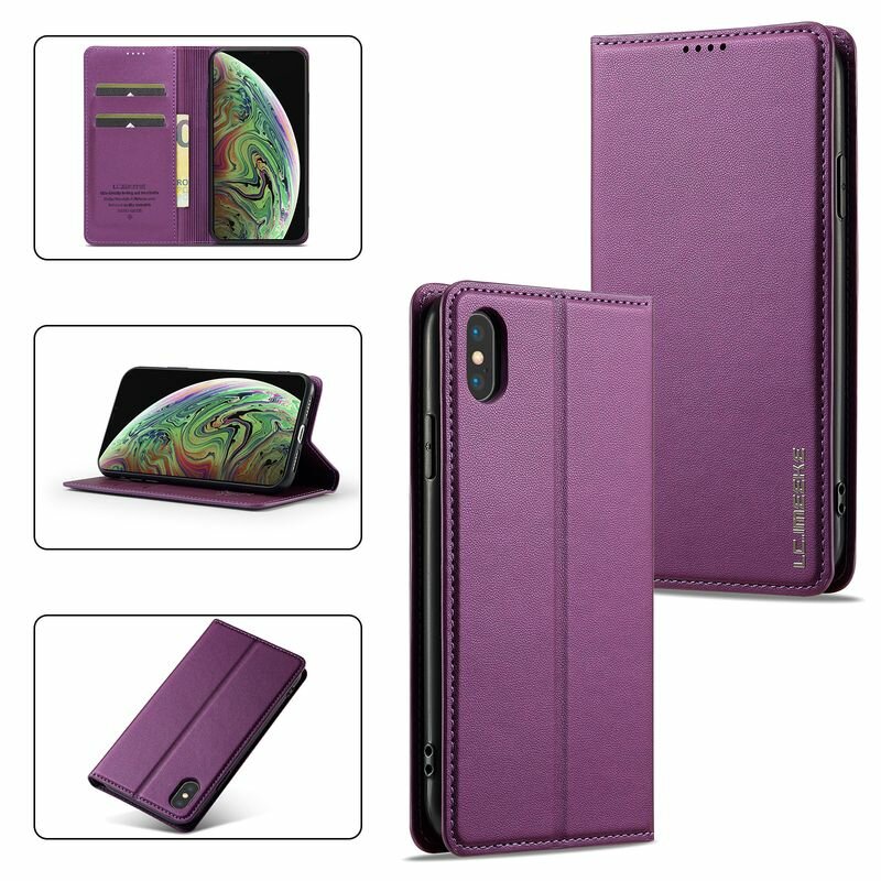 LCIMEEKE Премиум-класса Кожаный Чехол Для Apple iPhone X / iPhone XS (Айфон Х / Айфон ХС), Защитный Флип-чехол