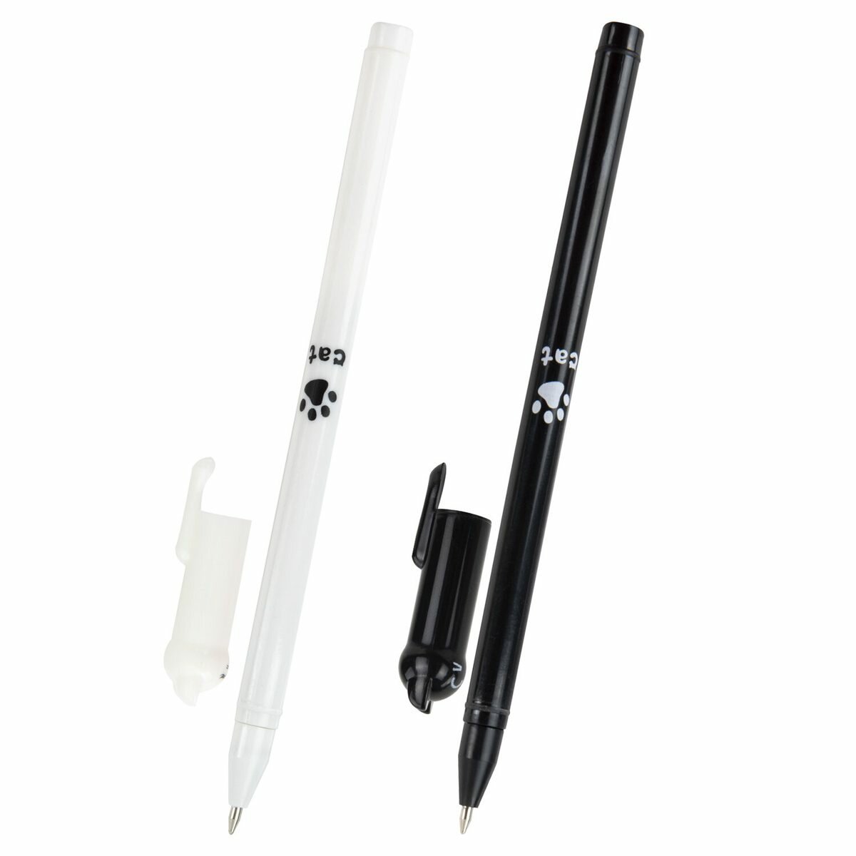 Ручка шариковая фигурная Юнландия "Котик" (0.35мм, синяя) (143787), 12шт.