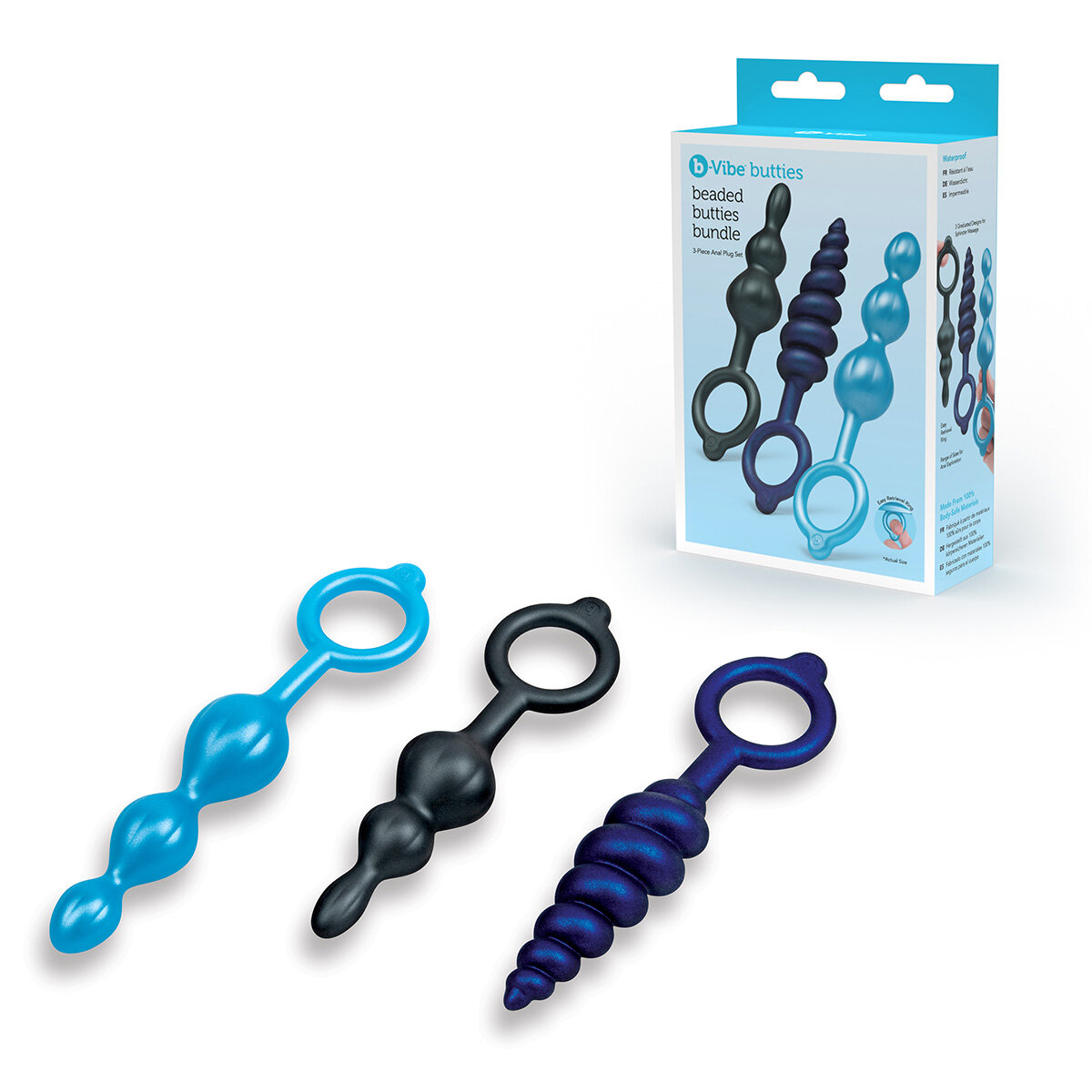 Набор анальных стимуляторов из силикона BEADED BUTTIES BUNDLE