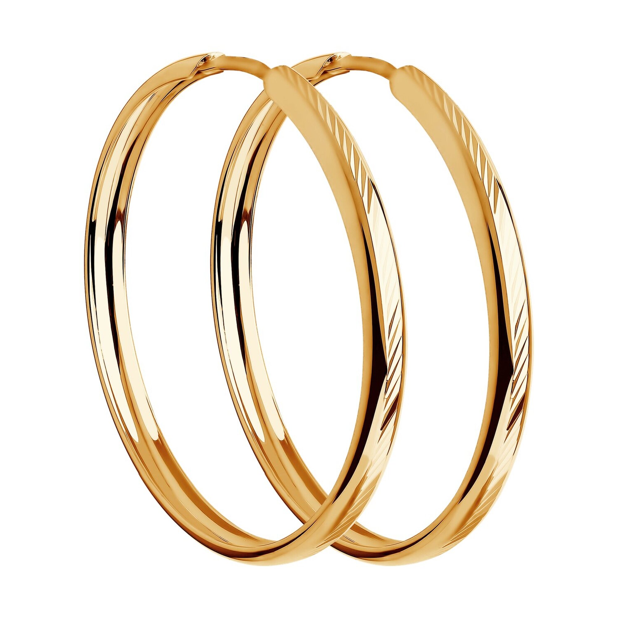 Серьги конго, красное золото, 585 проба