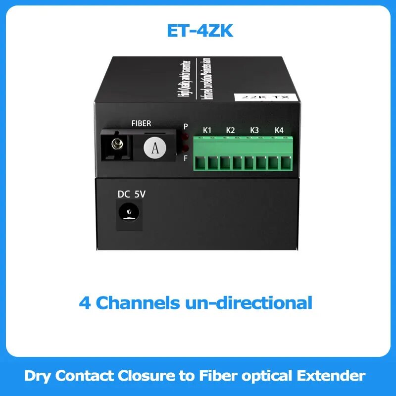 Fanakm Dry contact closure to fiber optic converter 4 CH