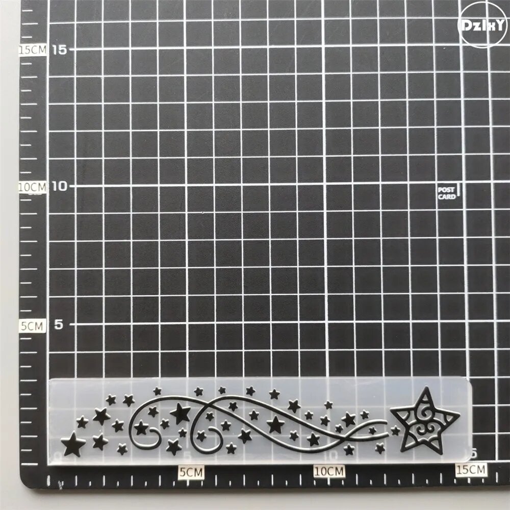 Трафарет для тиснения звезд и завитушек, 15x10 см, цвет: As Picture
