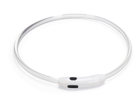 Ошейник светящийся для собак USB прозрачный RGB 70 см L