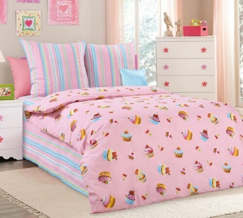 ЛайтПостель детский комплект с простынью на резинке "Сластена", на кровать-машину А6