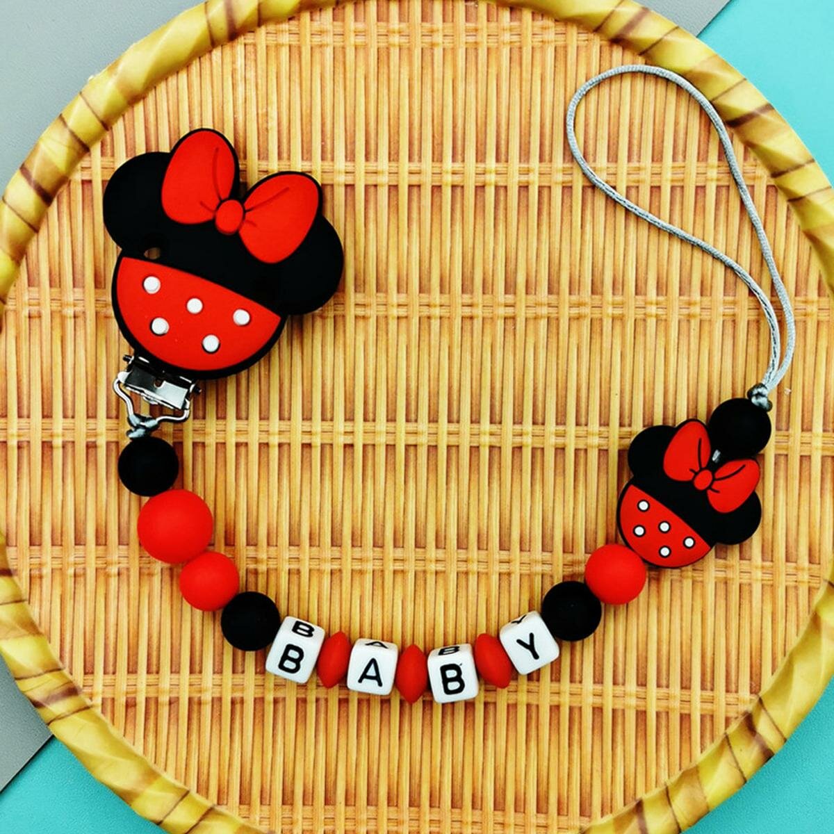 Пользовательские английские русские буквы имя ребенка силиконовые клипсы мышка соска-пустышка цепочки прорезыватель подвески детская соска кавайный прорезыватель подарок