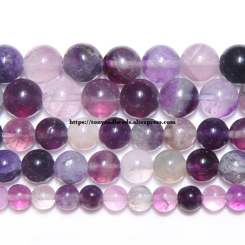 Фиолетовые бусины из флюорита Tony and Beads 4-10 мм 6mm 59 to 63pcs