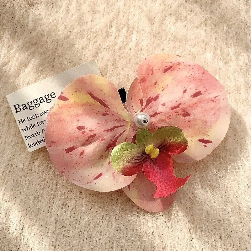 Шпилька для волос орхидея, Розовый, Pink 2