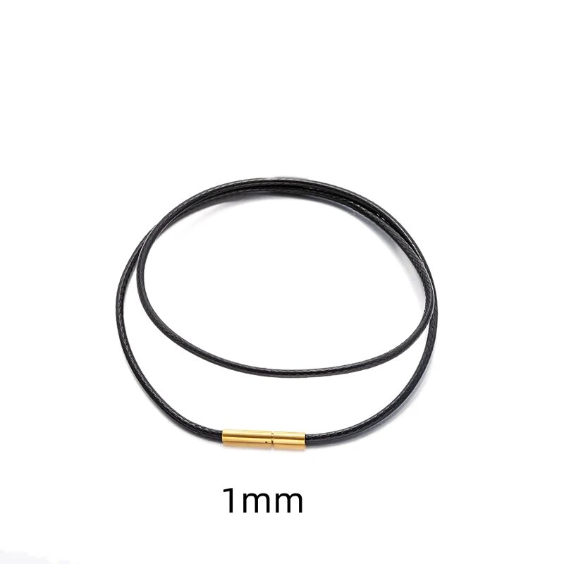 Черный кожаный шнур для ожерелья 45cm, BK GD 1