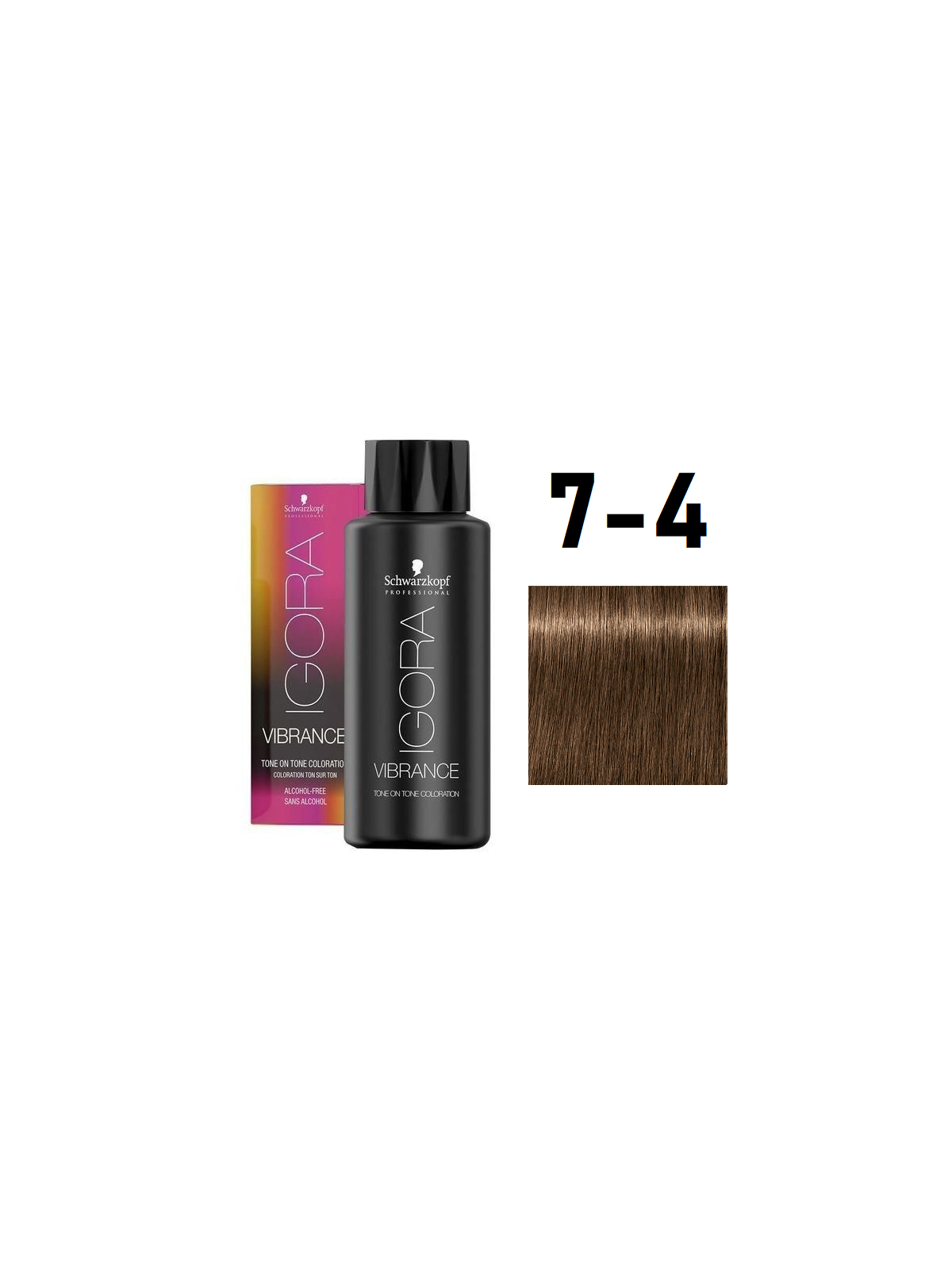 Schwarzkopf Professional Schwarzkopf Igora Vibrance 7-4 - Краситель тон-в-тон средний русый бежевый 60 мл