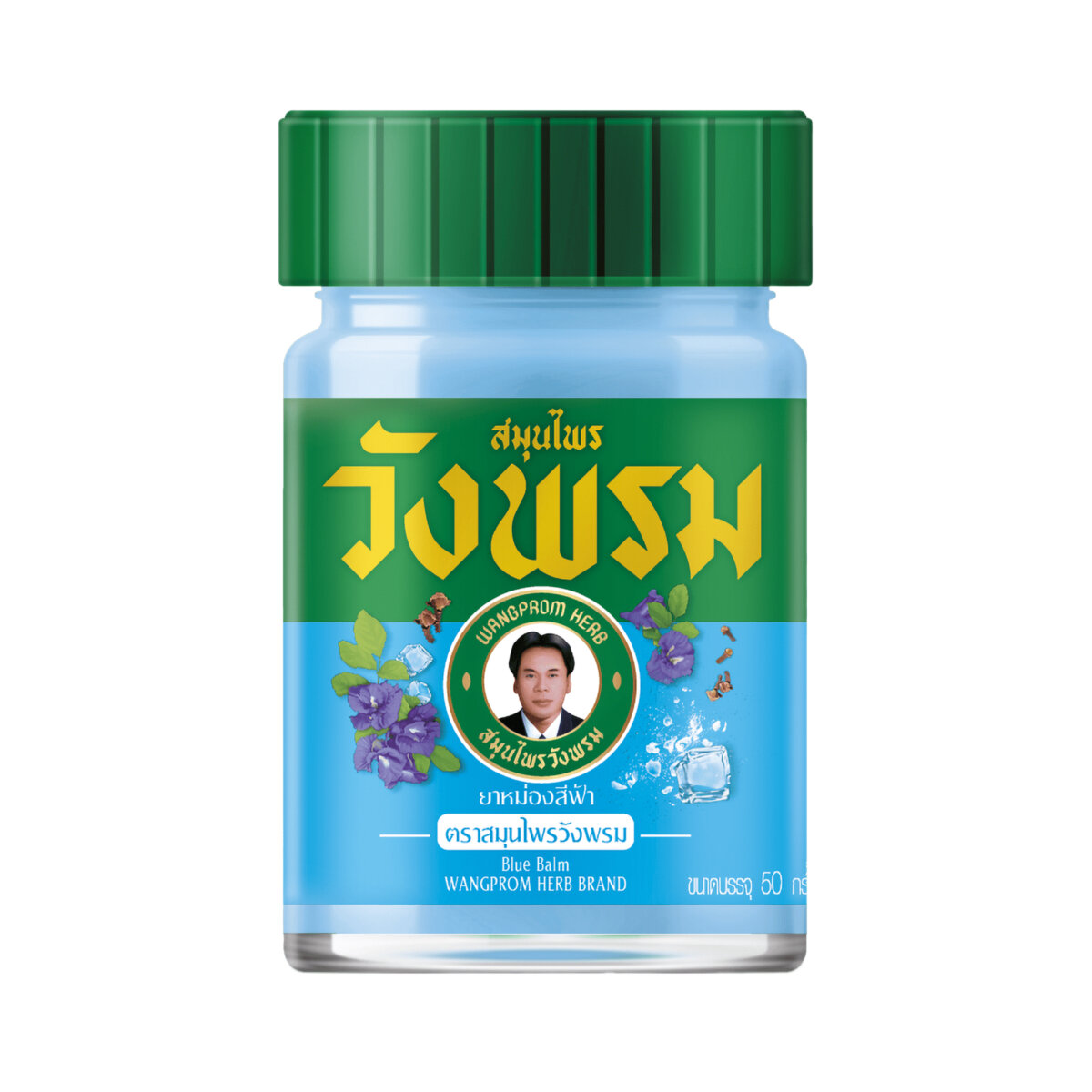 Wang Prom Синий тайский бальзам охлаждающий на основе трав, 50 г