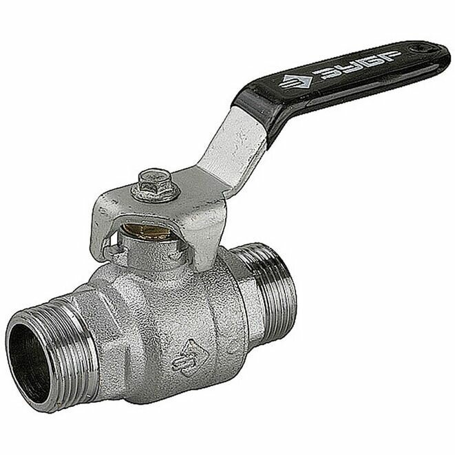 Кран шаровой полнопроходной "папа-папа" 1/2", ЗУБР