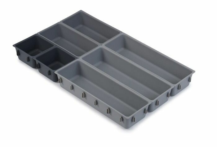 Органайзер - Joseph Joseph Blox, из 7 элементов, 5 х 26,5 х 43,9 см, из пластика, серый, 85199