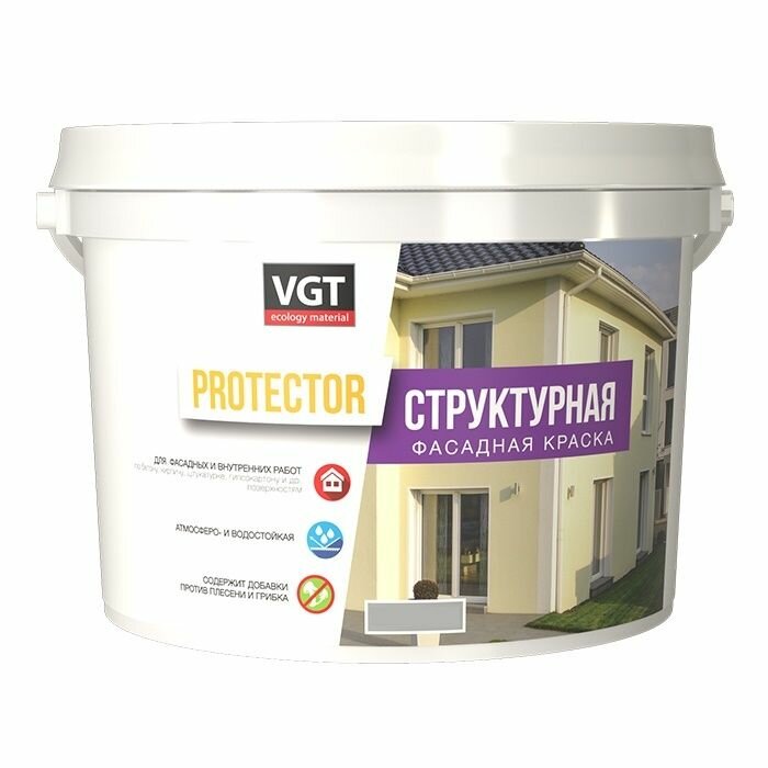 Краска структурная для наружных и внутренних работ VGT Protector (7кг)