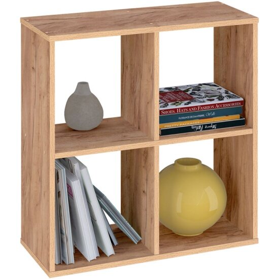 Стеллаж Polini Home Smart Кубический 4 секции, дуб крафт золотой