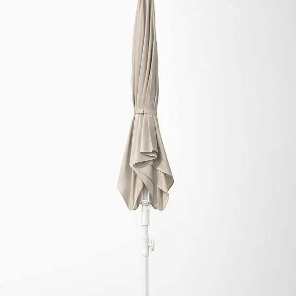 Твити Зонт от солнца, наклоняемый, бежево-серый/белый, 180x145 см