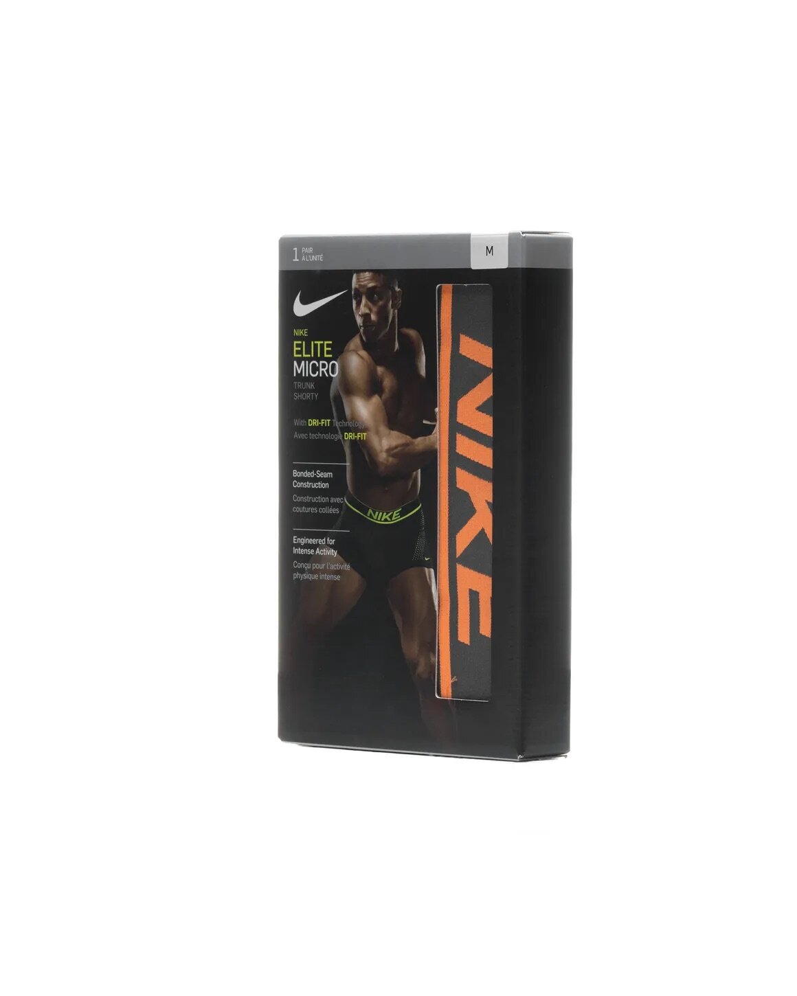 Трусы NIKE Elite Micro, размер M, хаки, оранжевый — фото 1