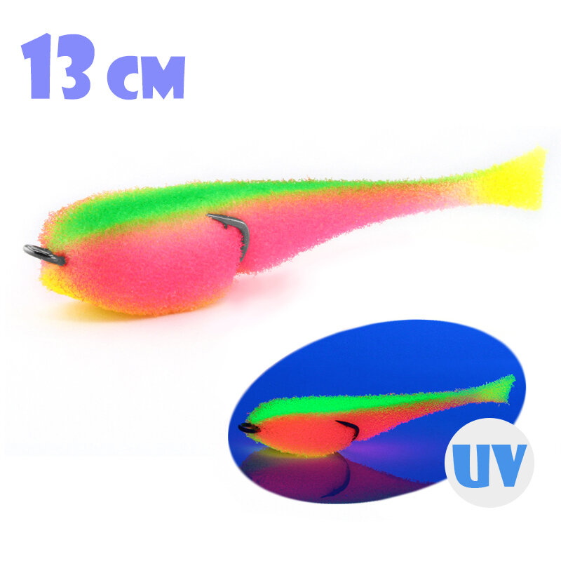 Поролоновая Рыбка Мормыш с Открытым Двойником 13cm #24 (3 шт.)