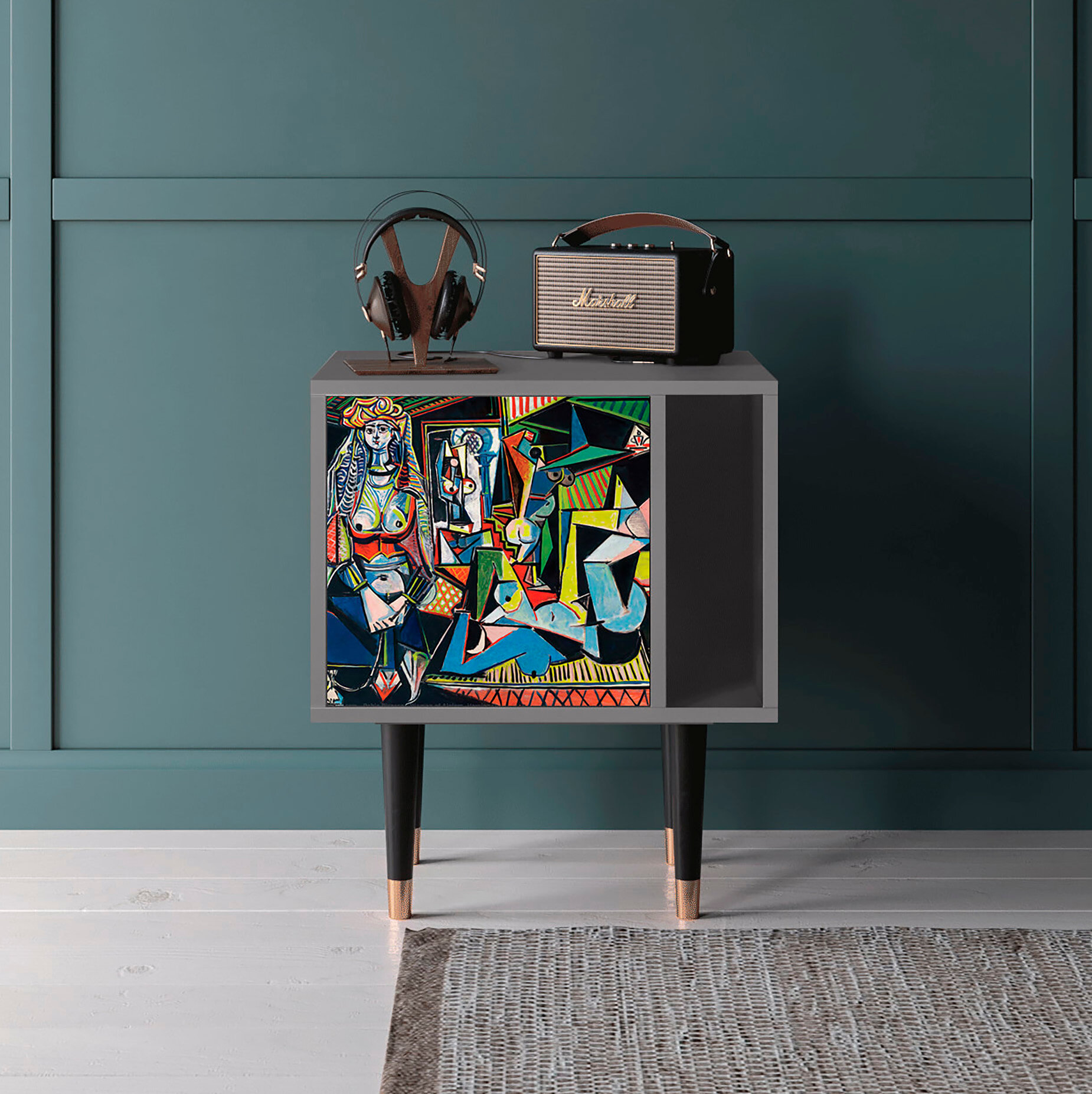 Прикроватная тумба - STORYZ - S2 Women of Algiers by Pablo Picasso, Размер - 58 x 69 x 48 см, Цвет - Серый