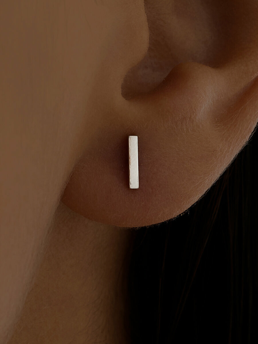 Серьги пусеты, серебро, 925 проба, родирование