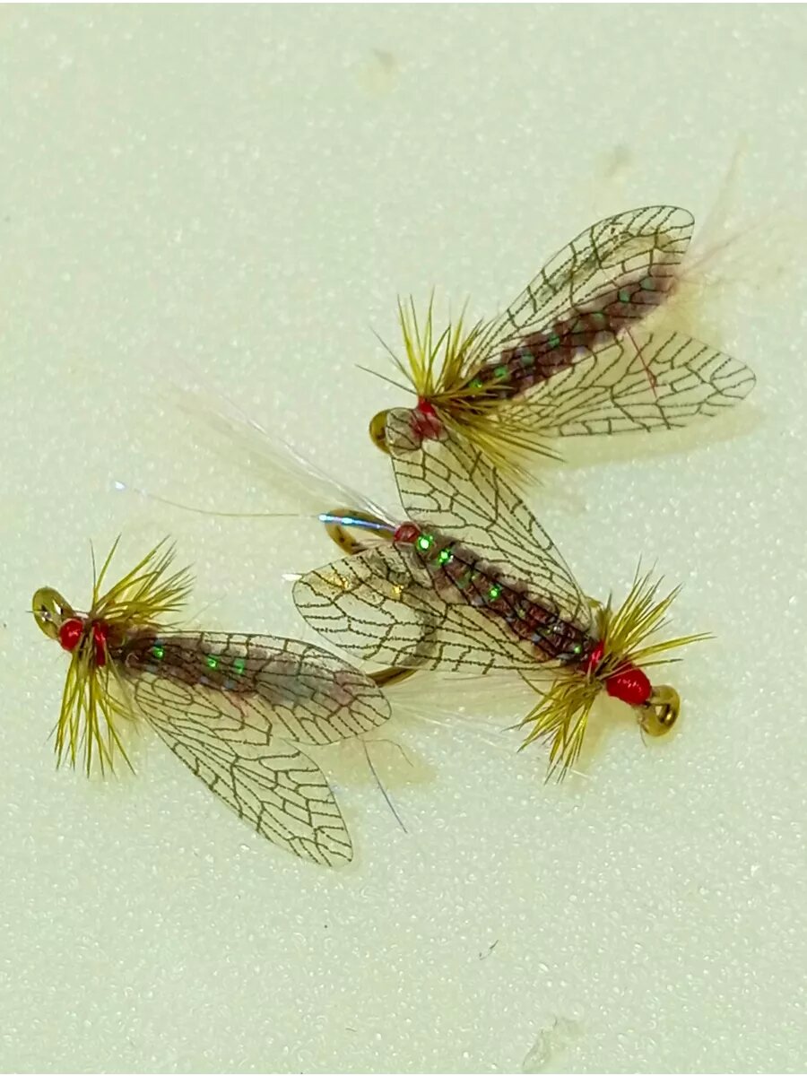 Мушка на хариуса и другую рыбу. На одинарном крючке. Набор 3 штуки