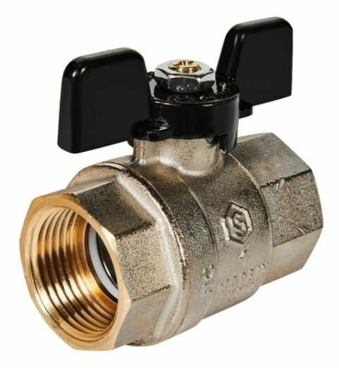 Кран шаровой STOUT В/В 1" бабочка ГОСТ (полнопроходной)