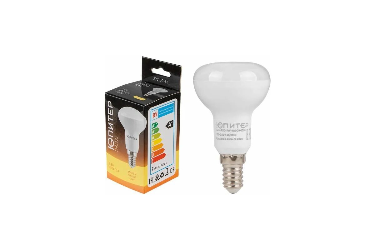 Лампа светодиодная E14 юпитер люкс 7 Вт R50 3000К (JP5100-32)