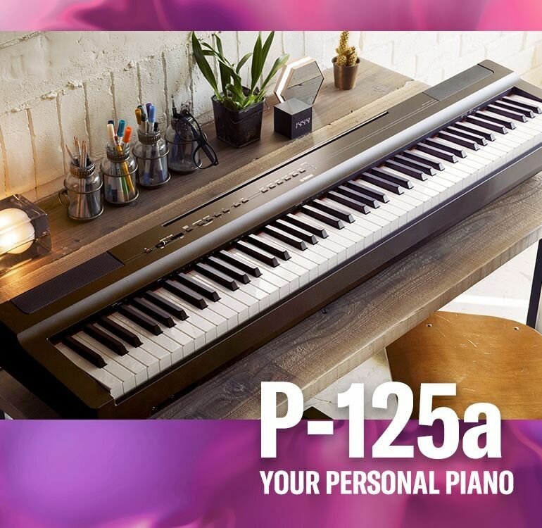 Цифровое пианино Yamaha P-125a, 88 клавиш, черное, официальное аутентичное