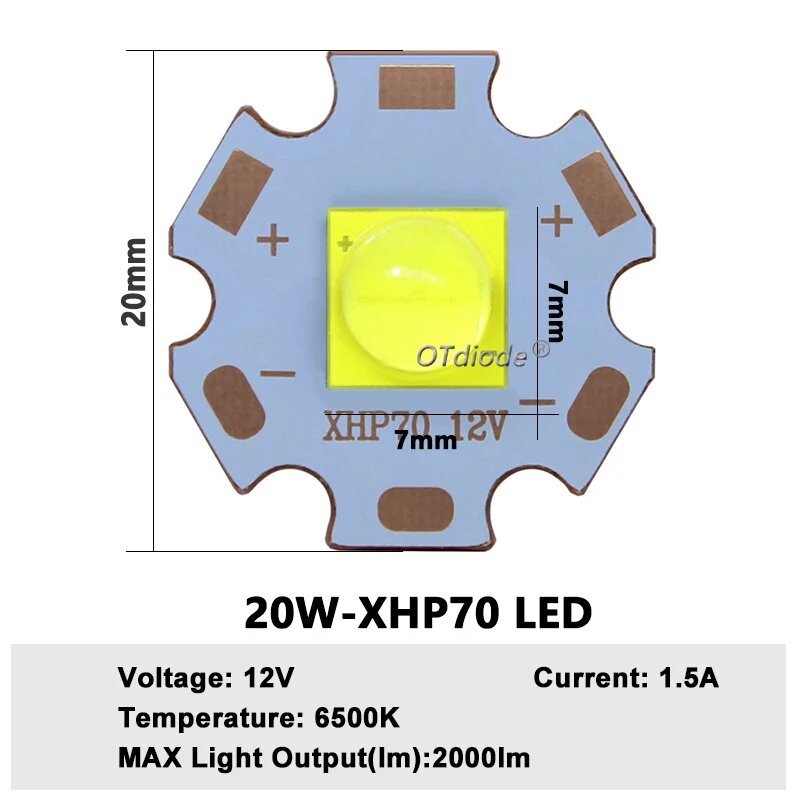 LED-светодиоды XHP70 XHP90 XHP110 OTdiode XHP70 DC12-14V-20mm