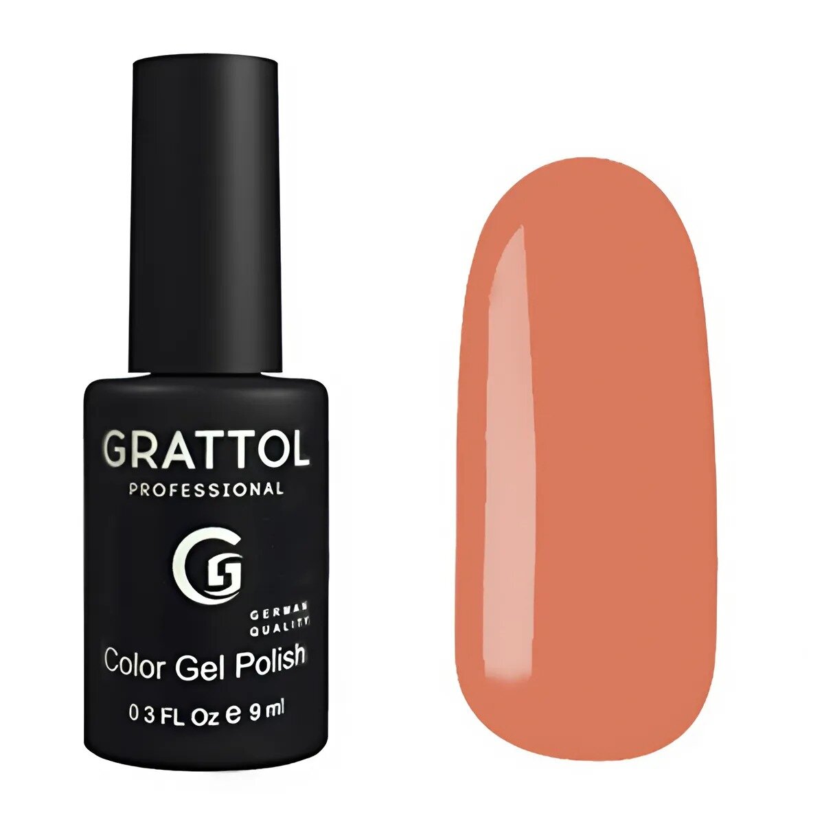 Гель лак для ногтей трехфазный оранжевый Grattol Color Gel Polish Orange Sherbet, 9мл