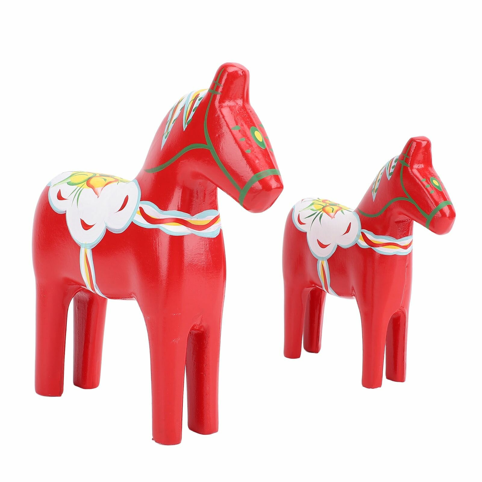 2 шт. расписанная вручную шведская деревянная фигурка лошади, далекарлийские украшения для лошадей для дома, свадебные принадлежности, красный цвет