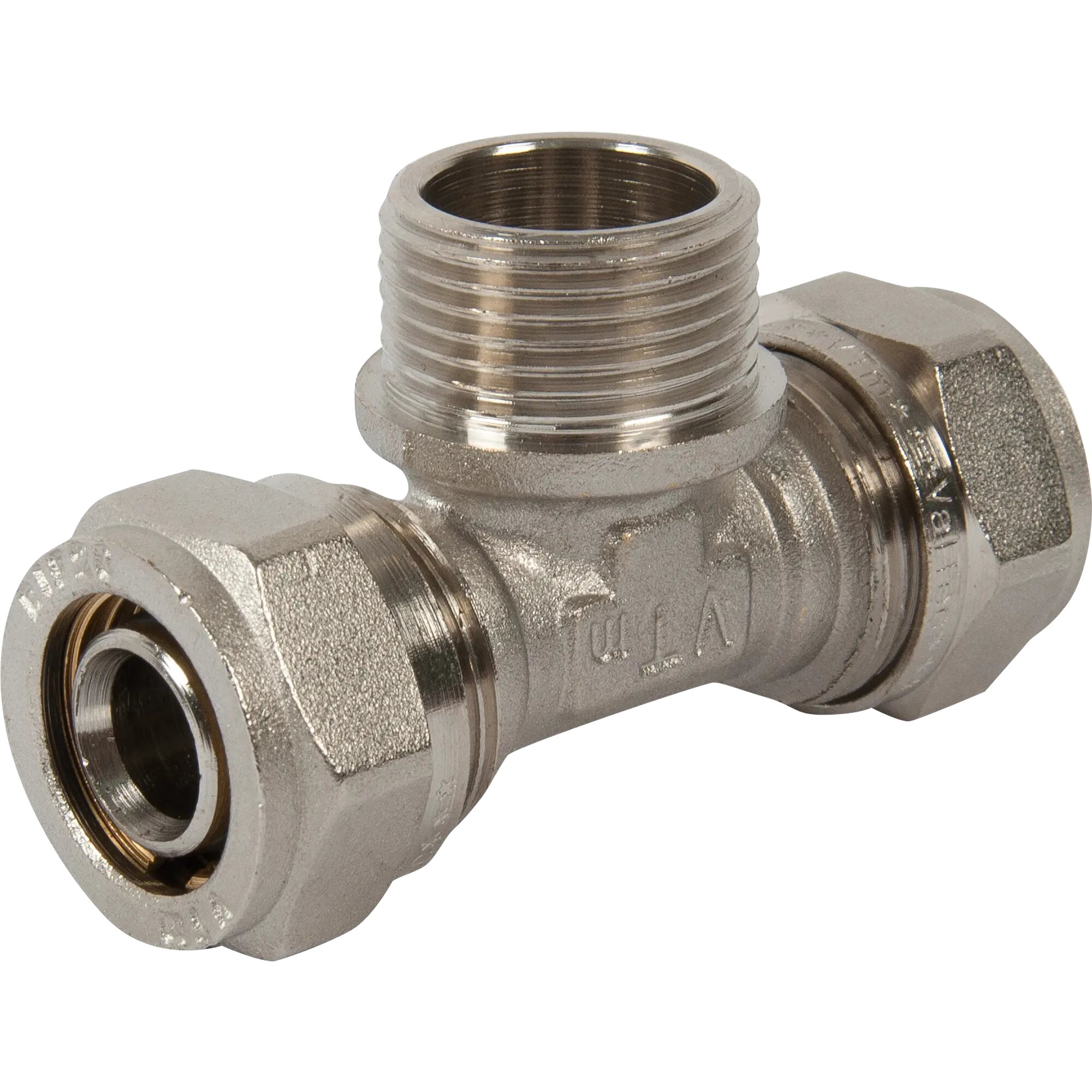 Valtec тройник комбинированный латунь 20x3/4x20 мм НР наружная резьба сантехнический фитинг