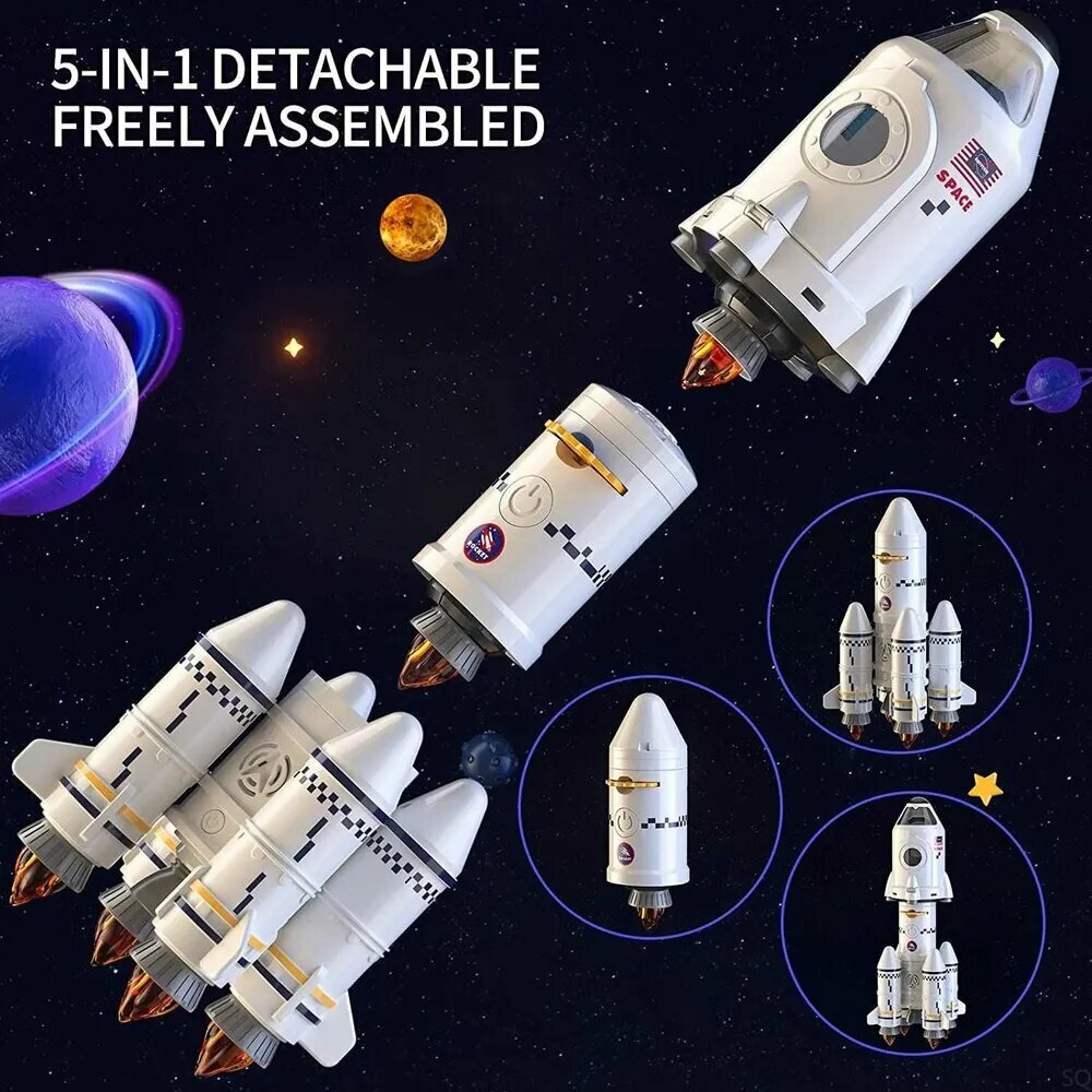 Интерактивный игровой набор - модульный космический корабль 5 в 1