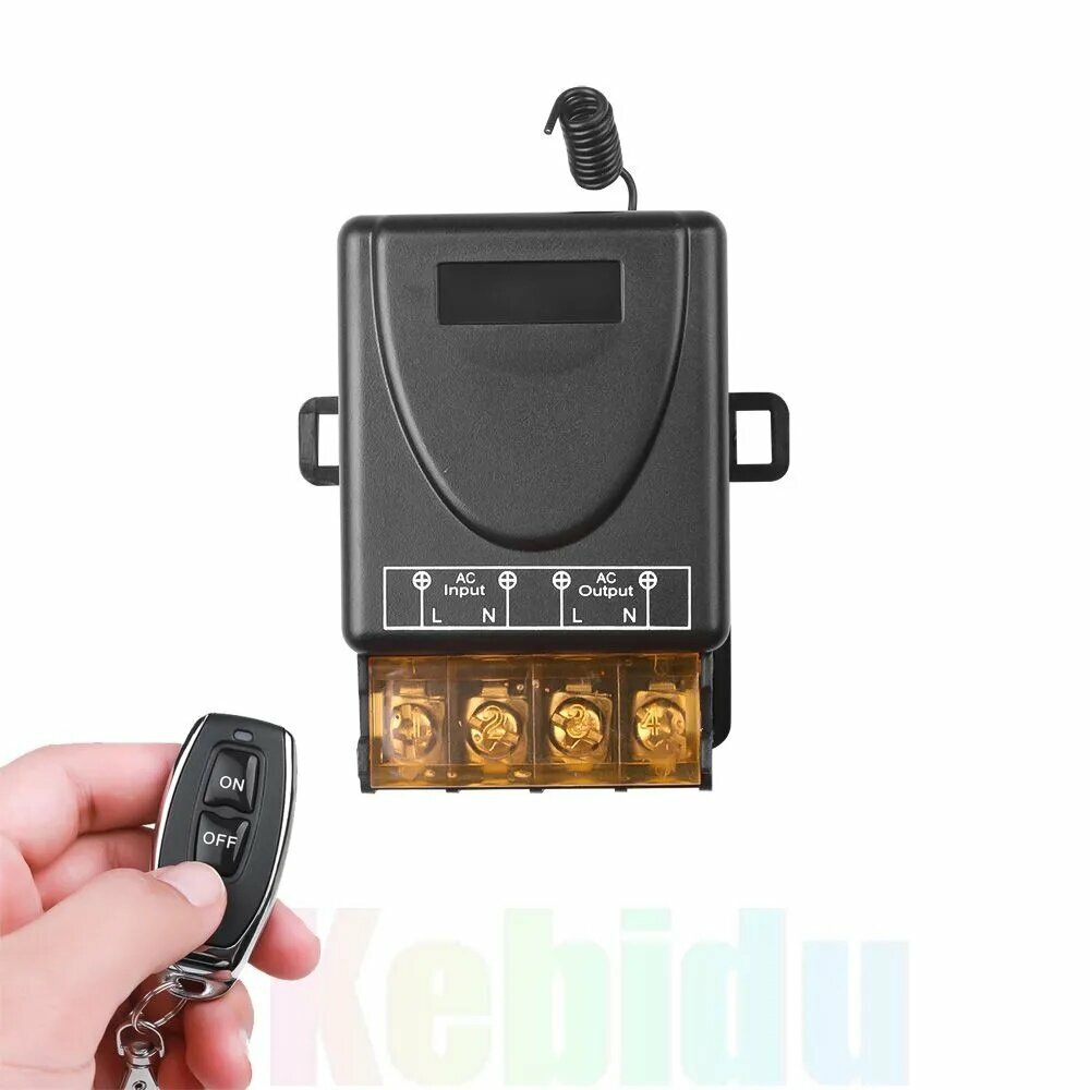 Радиоуправляемое реле+5 пульт 220В 30А 433МГц для ворот, шлагбаумов