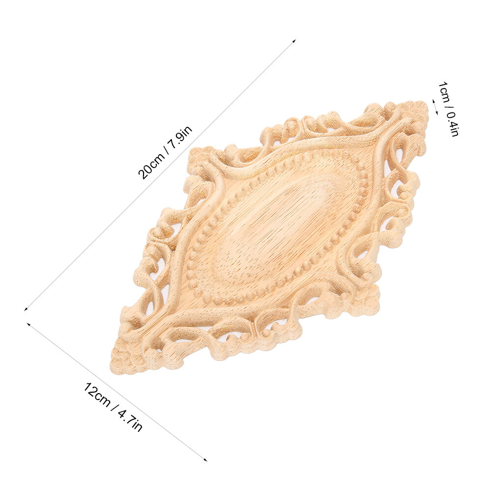 Деревянная резная наклейка, накладка, неокрашенная резьба, аппликация, домашний настенный мебельный декор