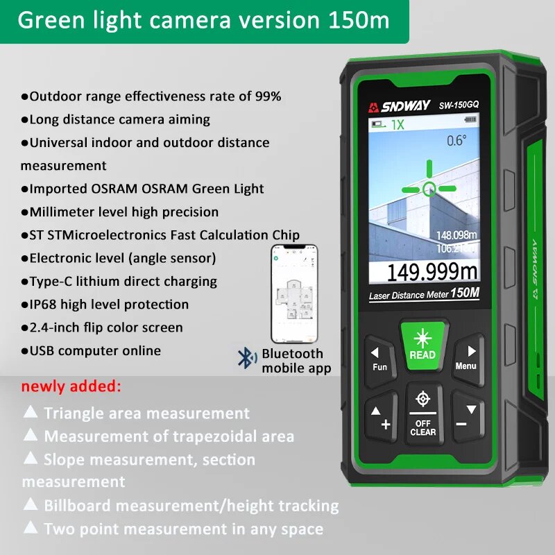 Зеленый лазерный дальномер Green Laser camera rangefinder 150M green light