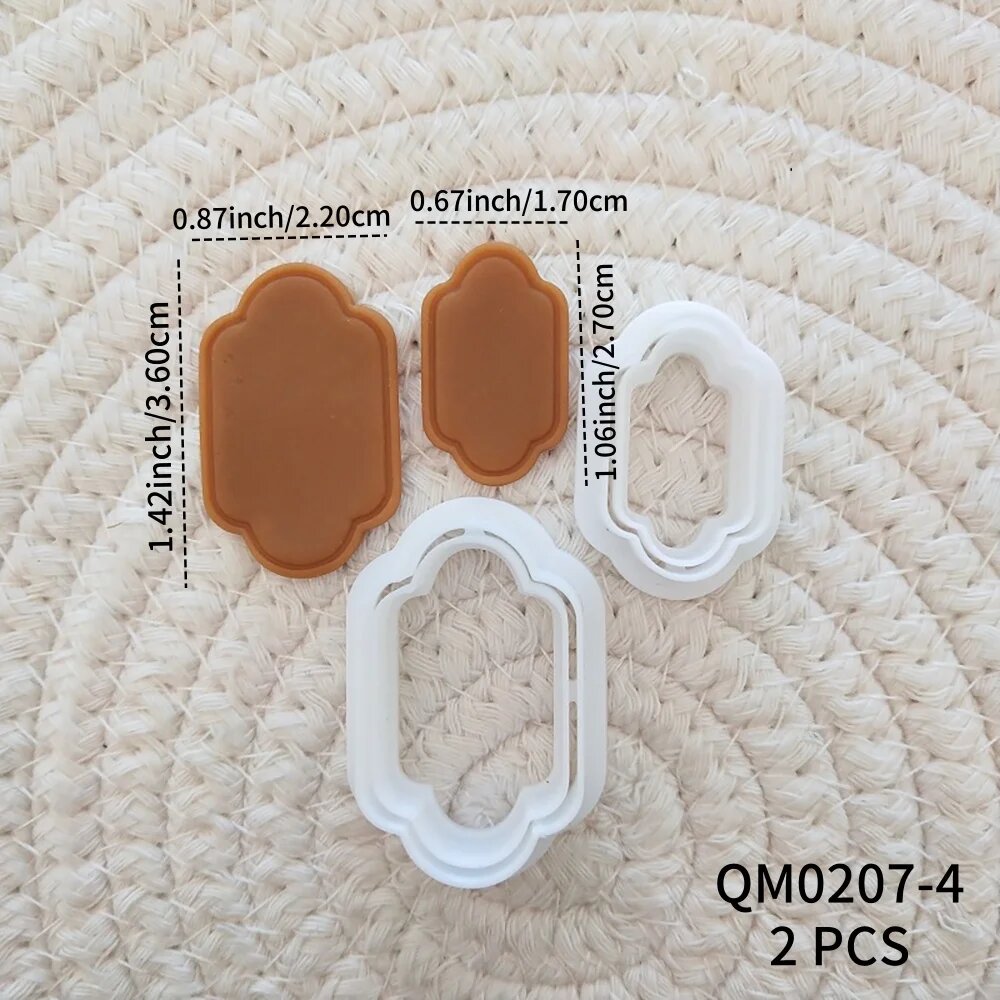 2 шт, резаки для полимерной глины, геометрические тисненые керамические формы для керамической глины для DIY, серьги, ювелирные изделия, инструменты для изготовления подвесок