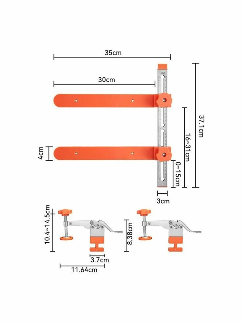 Комплект зажимов для крепления направляющих ящиков/Направляющая для инструмента