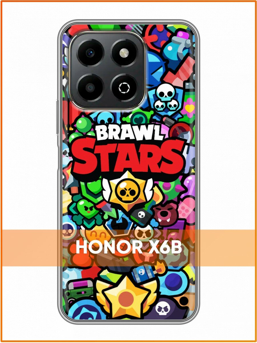 Чехол для Honor X6b с принтом для мальчиков Brawl Stars (Хонор Х6б)