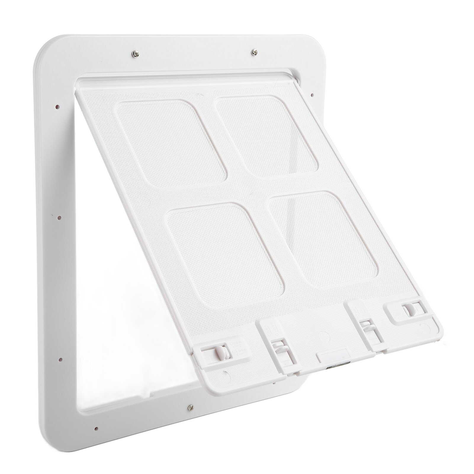 Дверная сетка для домашних животных, дышащая, бесшумная, противомоскитная, пластиковая, без заусенцев, откидная дверь для кошек, белая S