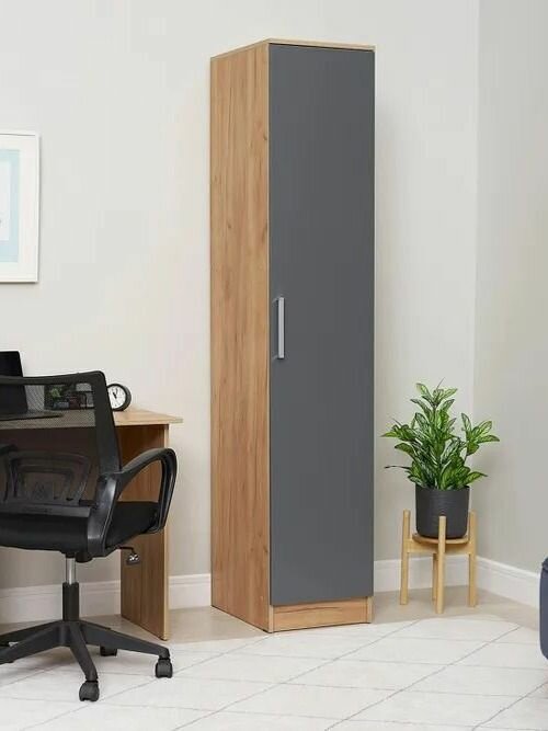 Шкаф-пенал Мартина (Графит, дуб крафт) 400х2016х520