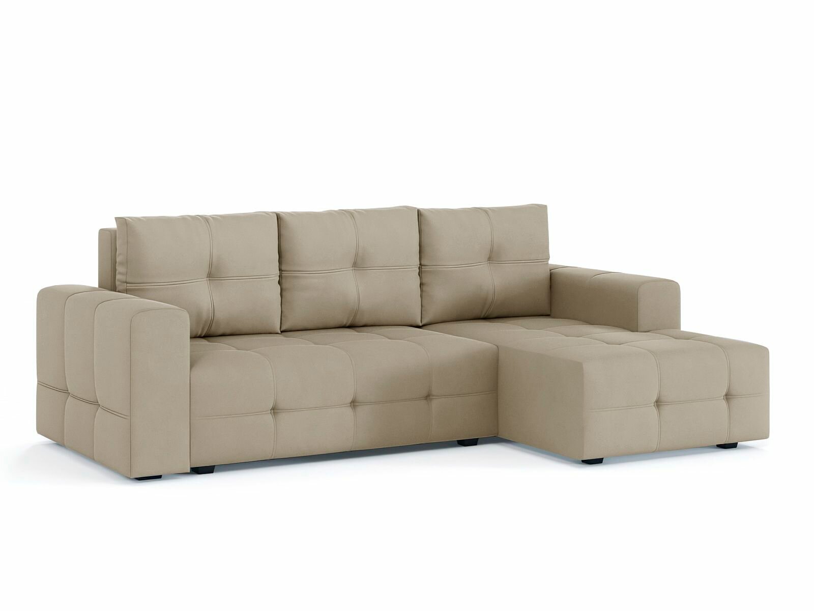 Угловой диван Прадо, еврокнижка, угол левый/правый, велюр Зара Сафари 5.2