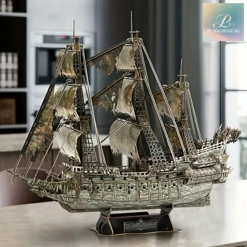 Игровой Конструктор : 3D Модель "Летучий Голландец" С LED, Интерактивная Игрушка, Образовательный Подарок