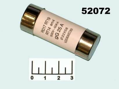 Вставка плавкая керамическая R017 RT19 RT14 25A 22*58 (предохранитель)